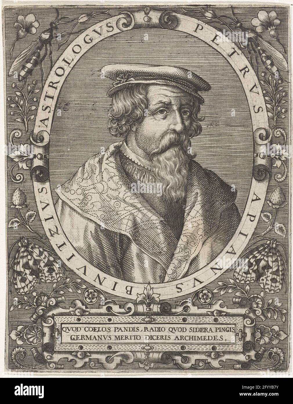 Portrait of Petrus Apianus; Petrus Apianus Binuitzius. Portrait of the ...