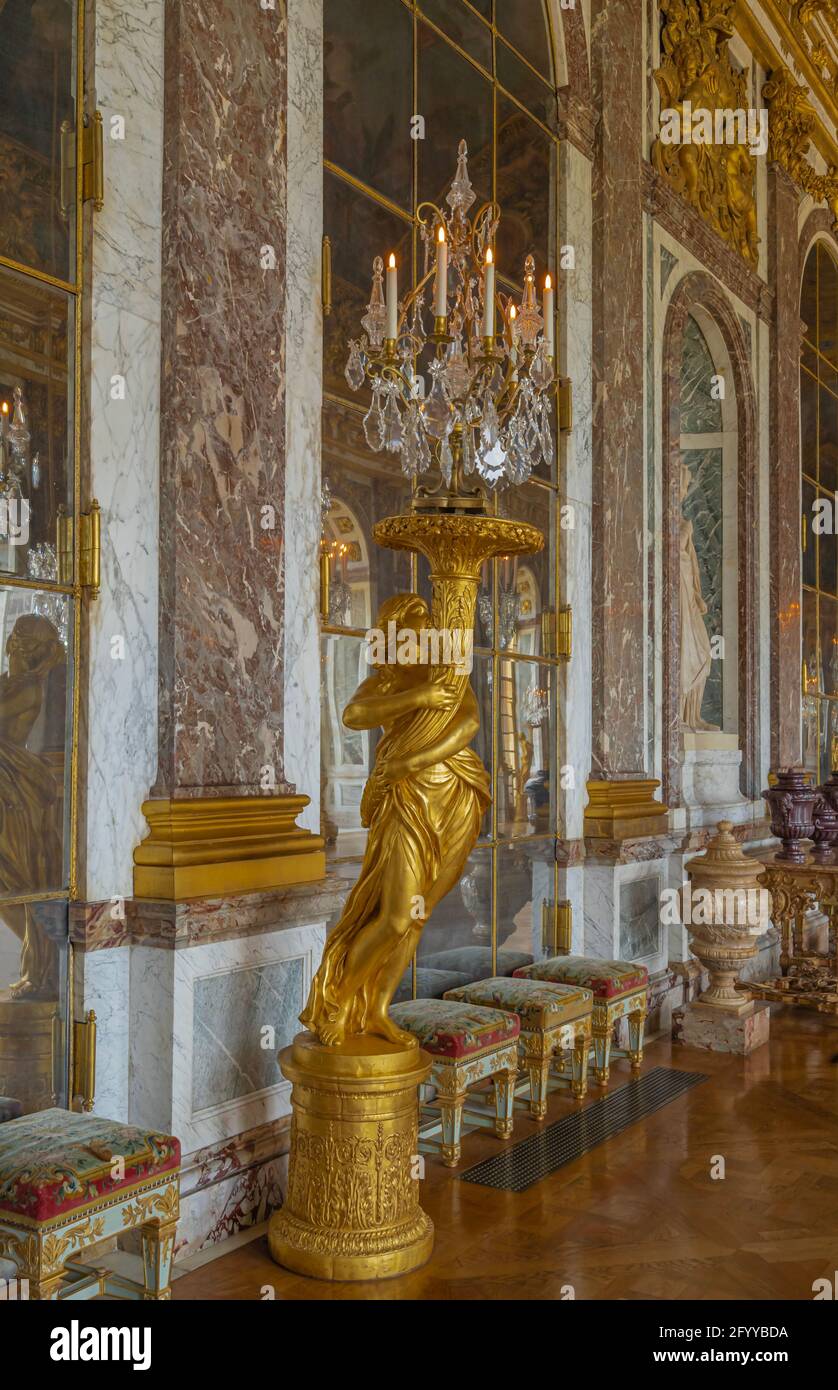 Versailles, France - 19 05 2021: Castle of Versailles. The Hall of ...