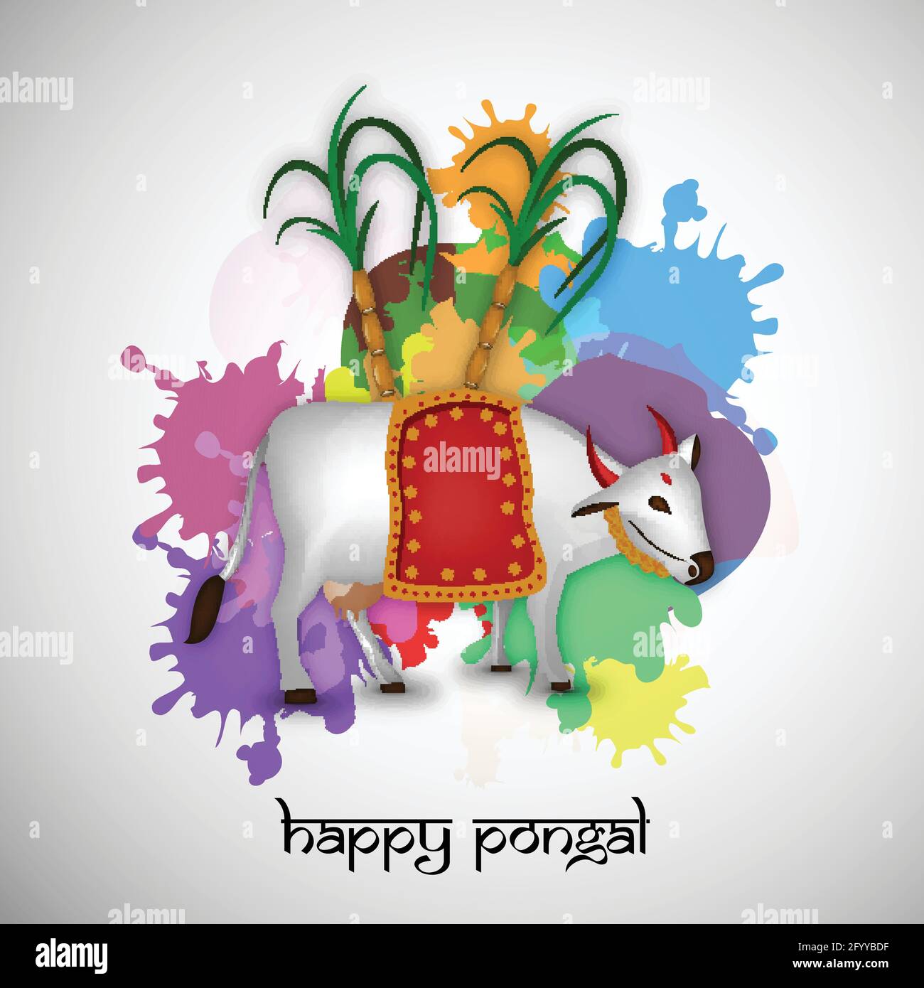 Pongal cow Stock Vector Images - Alamy