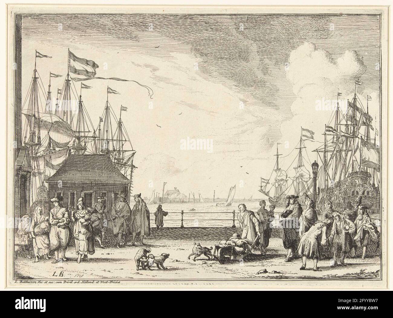 Populated port quay; Seascapes. Popular harbor quay with face on the ...