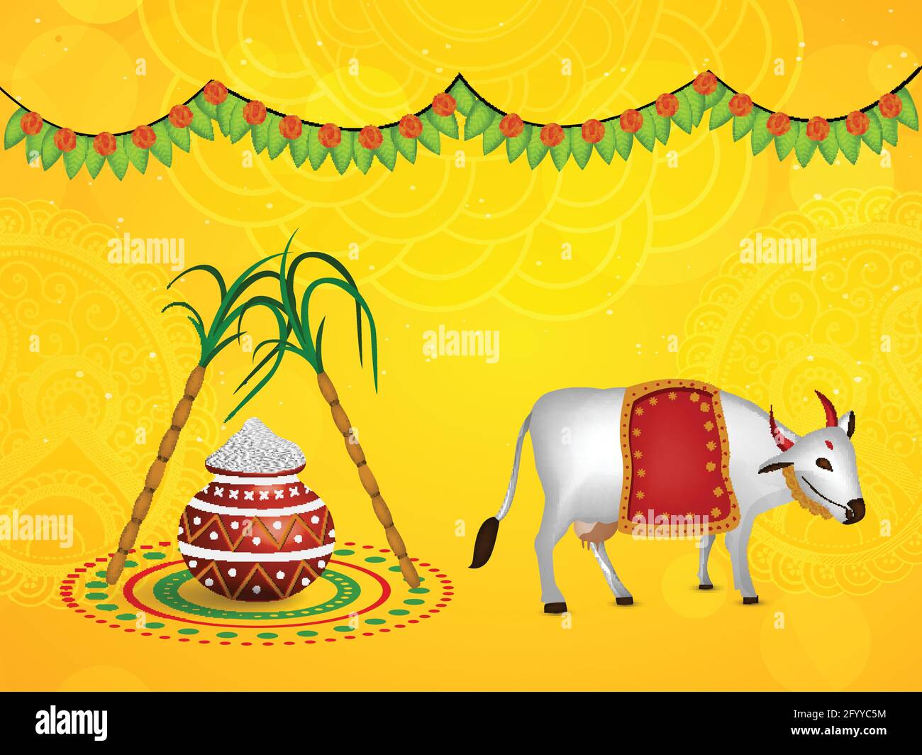 Happy pongal vector vectors hi-res stock photography and images - Alamy