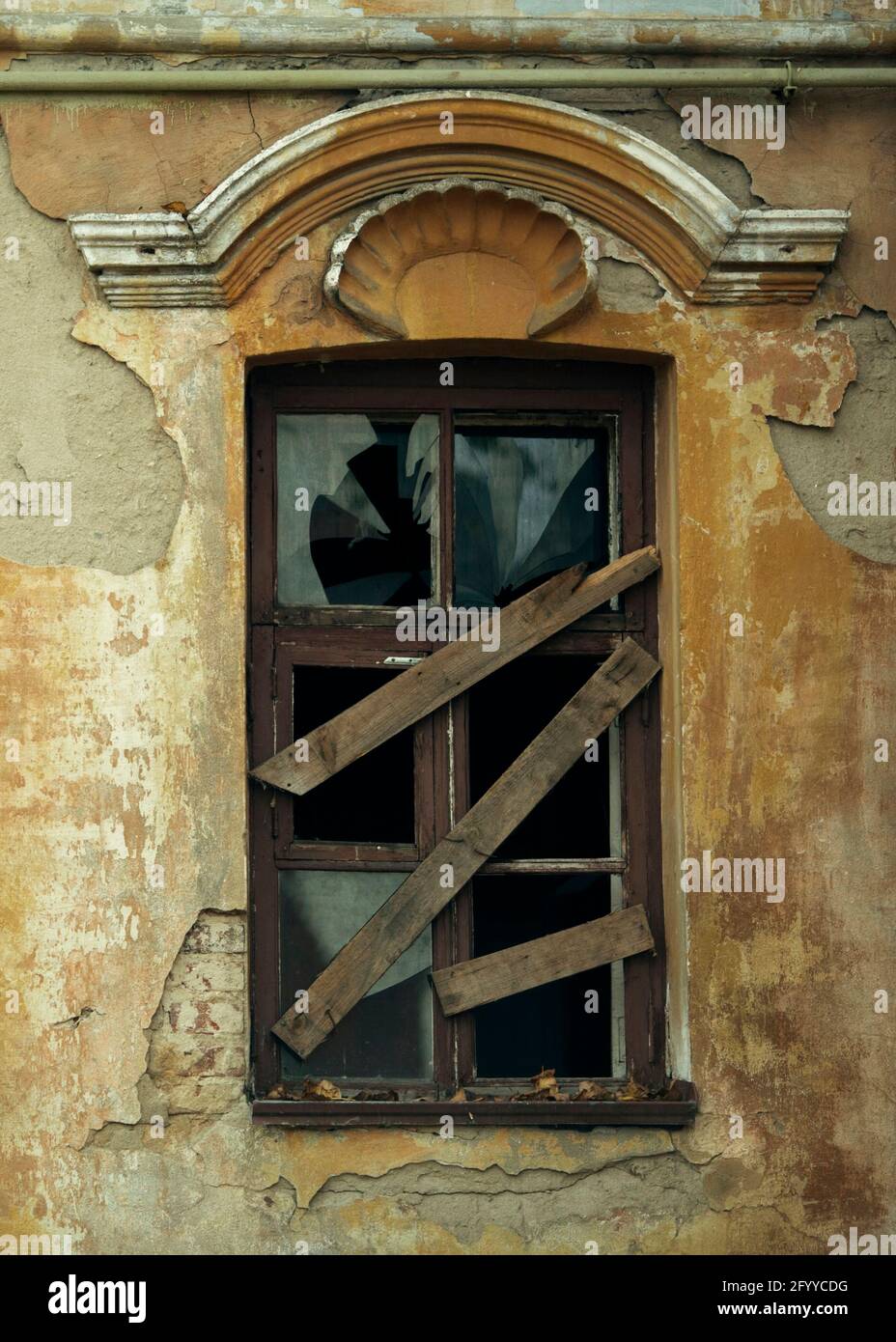Abandoned. A window in an old ruined house. South of Russia Stock Photo ...
