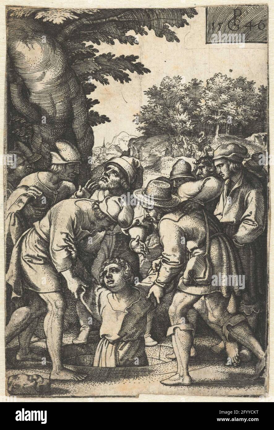 Joseph is thrown into the well by his brothers; Story of Joseph Stock ...