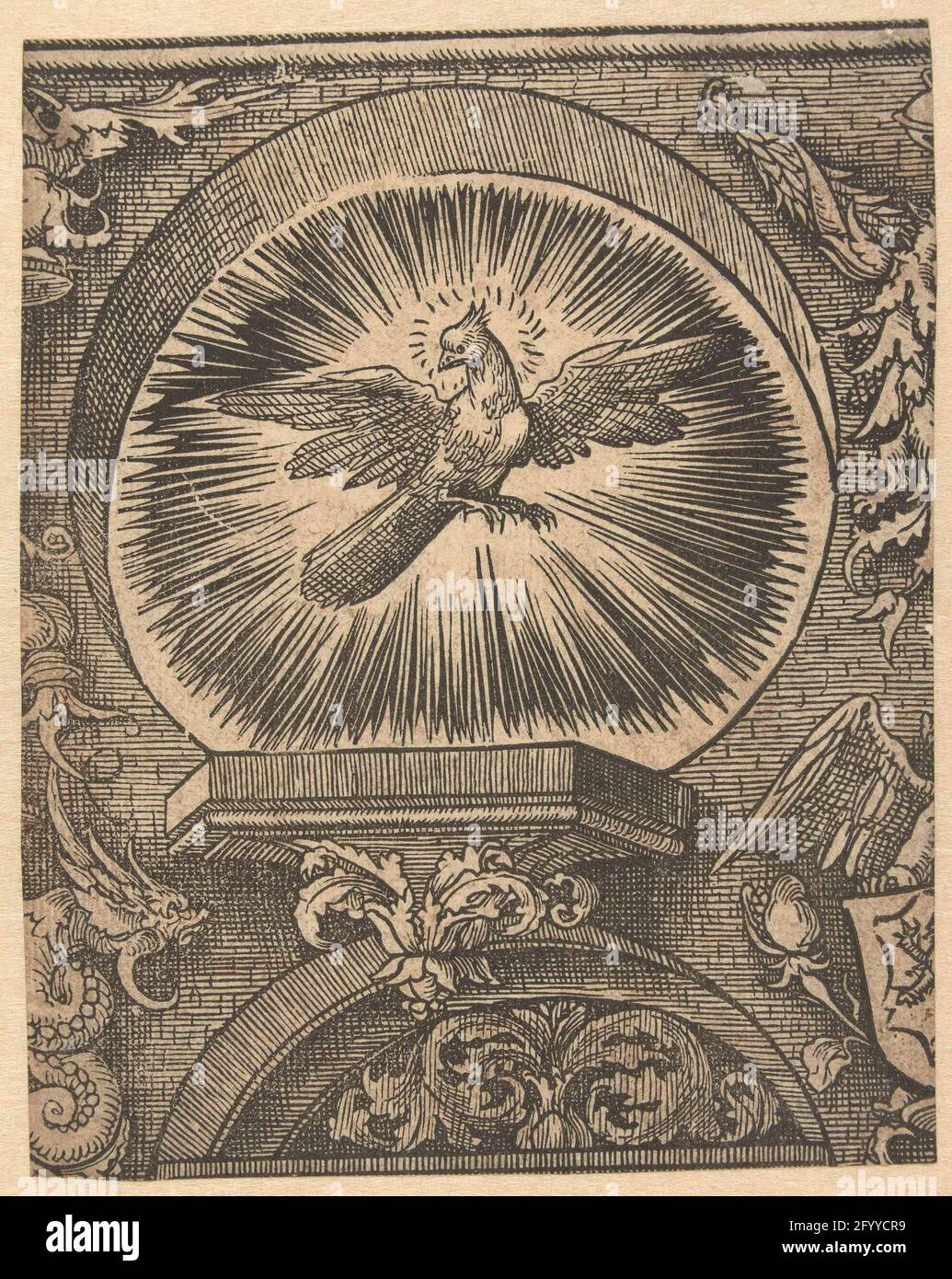 The Holy Spirit; The credo. Printed of two blocks. Ornamental picture ...