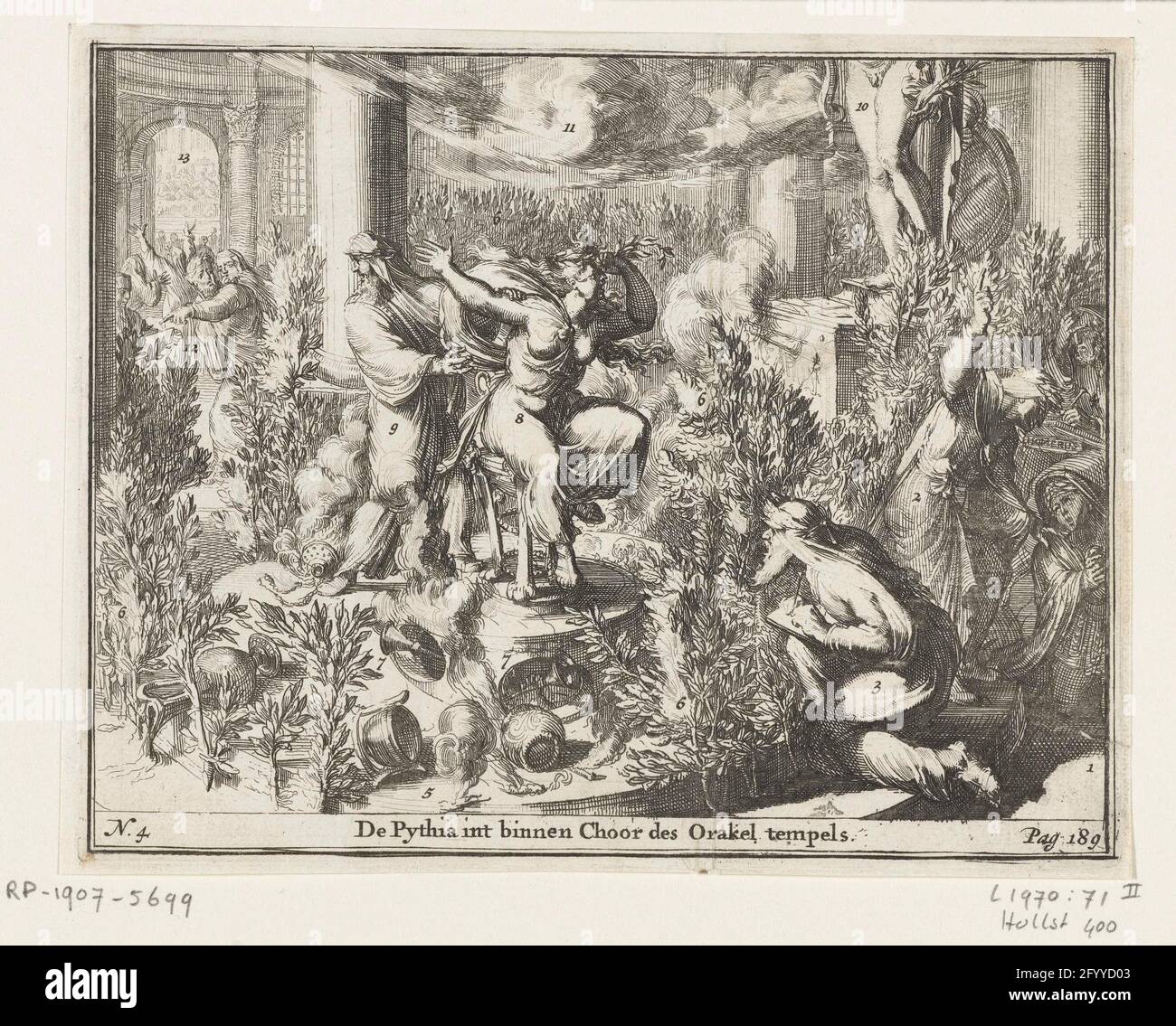 Priestes Pythia in the Temple of Delphi; The Pythia int inside Choor ...