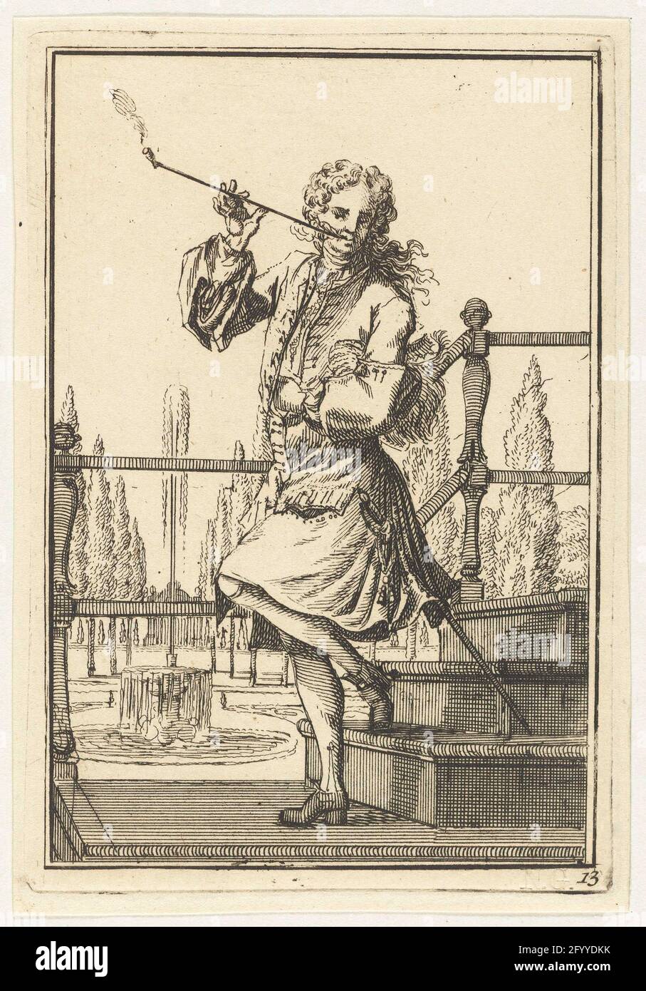 Piping man; Dutch costumes. Piping man dressed according to Dutch ...