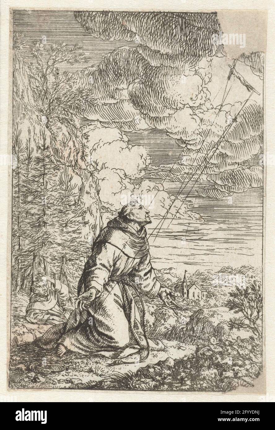 Stigmatization of Saint Francis. The sacred Francis of Assisi, seen ...