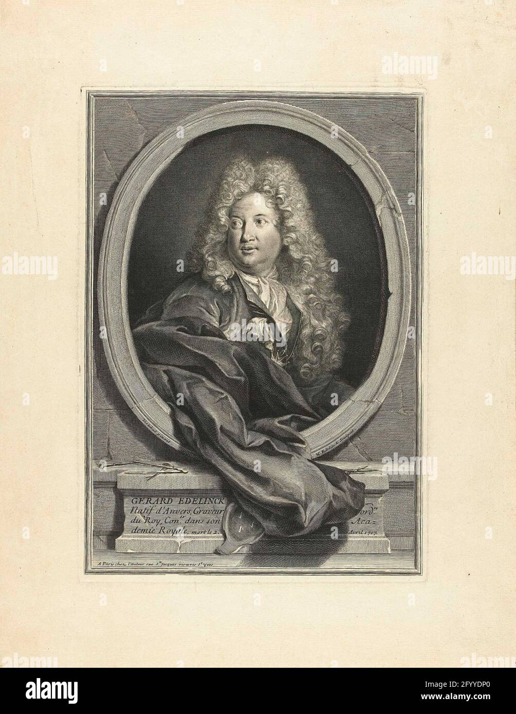 Portrait of Gerard Edelinck. Portrait of the engraver Gerard Edelinck ...