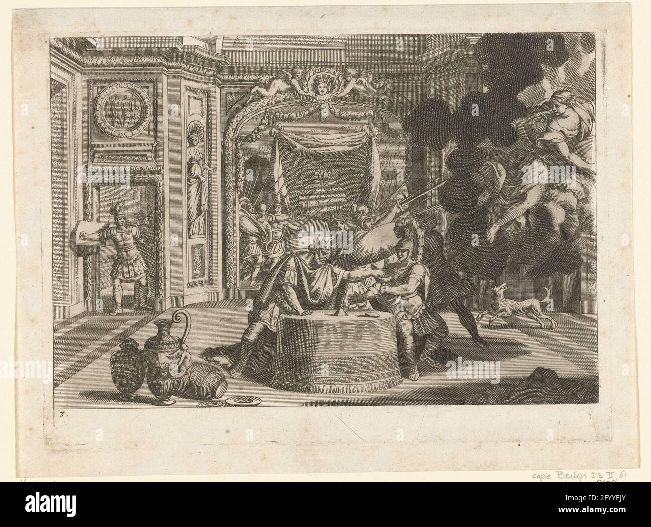 Alcove with Ageus; Alcoues a la romaine. Ageus prevents theseus that ...