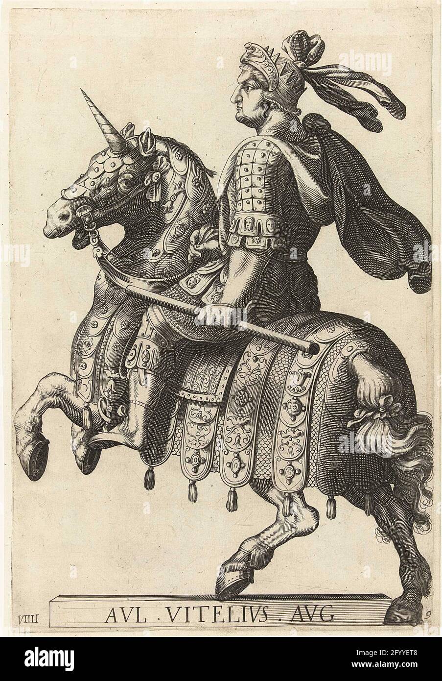 Equestrian portrait of Emperor Vitellius; Portraits of Roman emperors ...