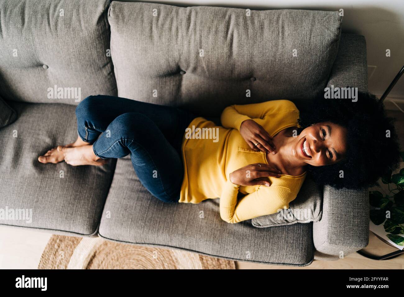 Overhead view positive african hi-res stock photography and images - Alamy