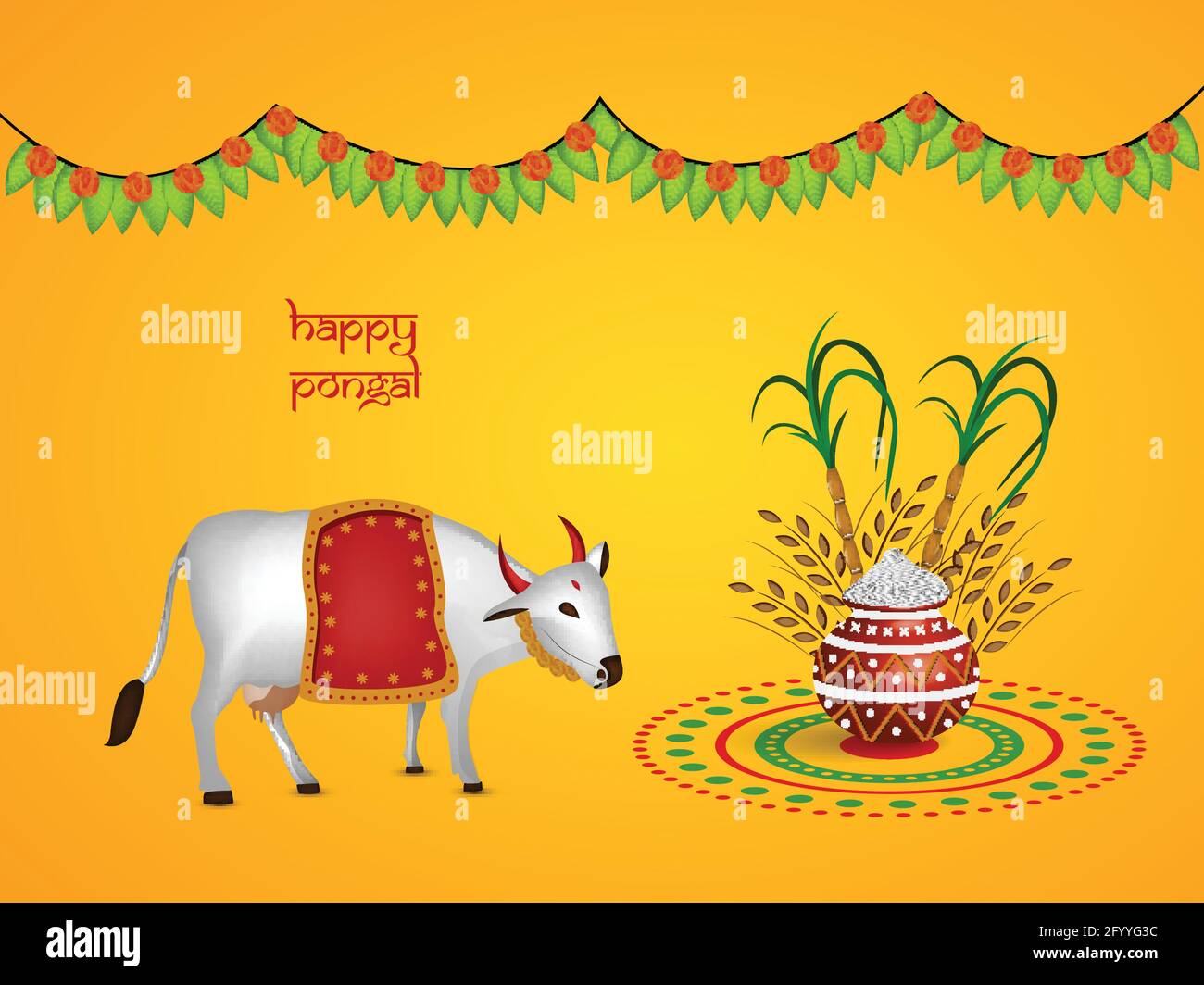 Pongal cow Stock Vector Images - Alamy