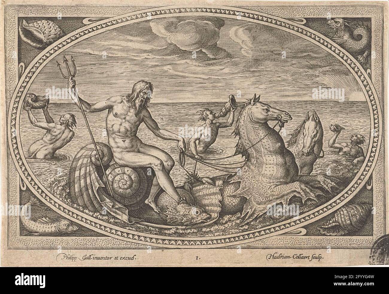 Neptune; Sea oven. In an oval list The sea with Neptune, in a large ...