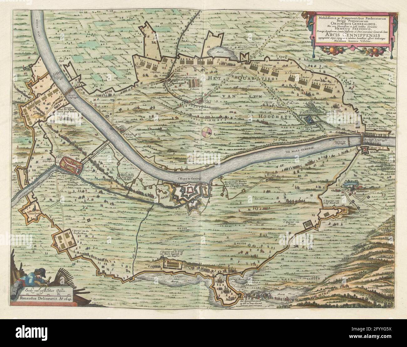 Map of the siege of Gennep, 1641; Nobilissimis AC Praepotentibus ...