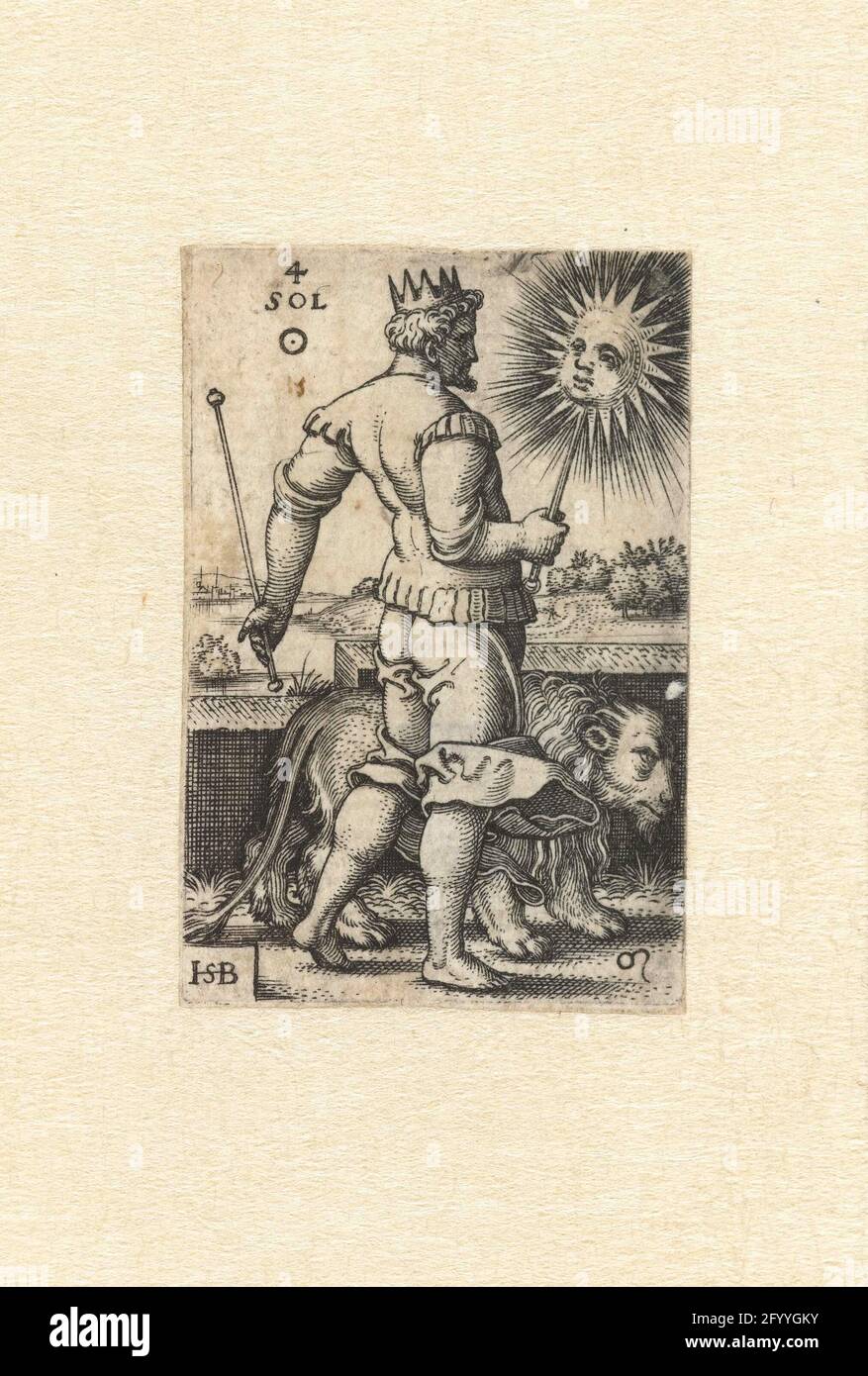Apollo (Sol) with zodiac sign lion; Sol; Seven planets and ...