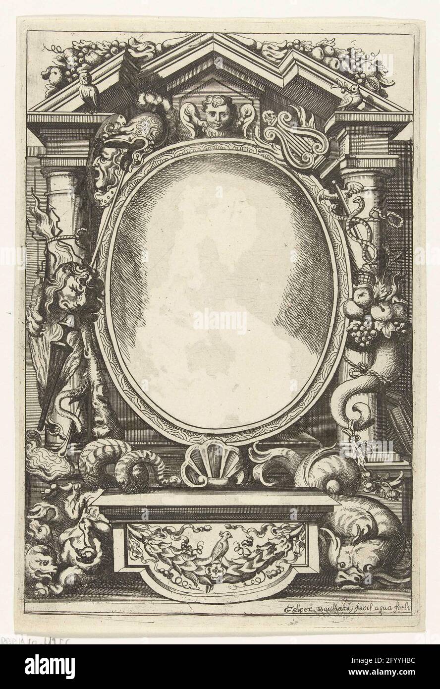 Frame. Picture frame of a portrait in oval list. Left Attributes of ...