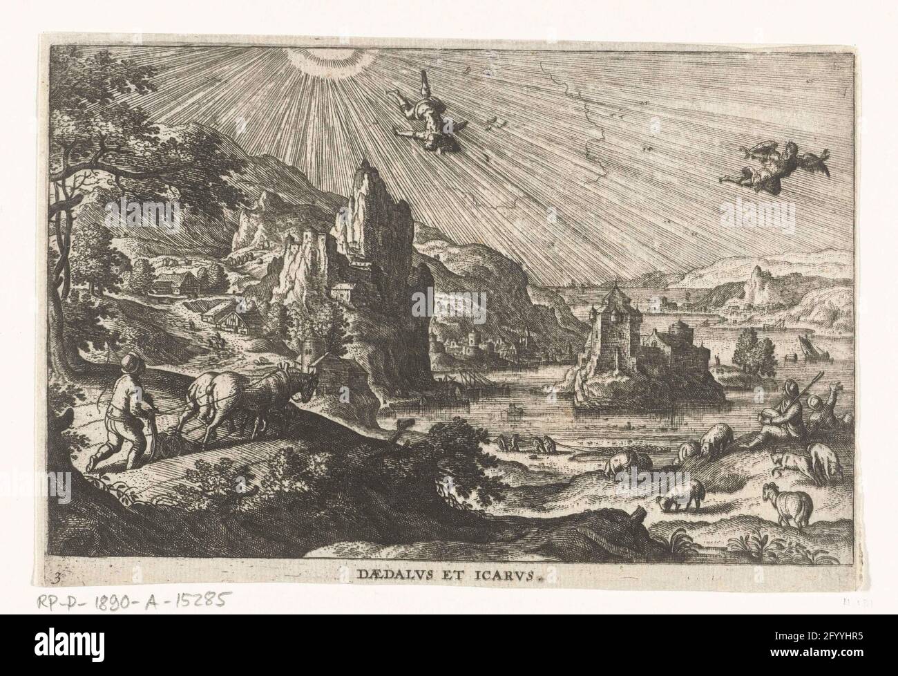 Fall of iCarus; Dædalvs et iCarvs; Landscapes with mythological and ...