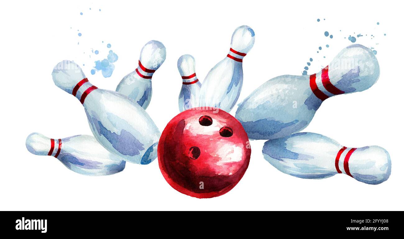 Ball crashing bowling pins hi-res stock photography and images - Alamy