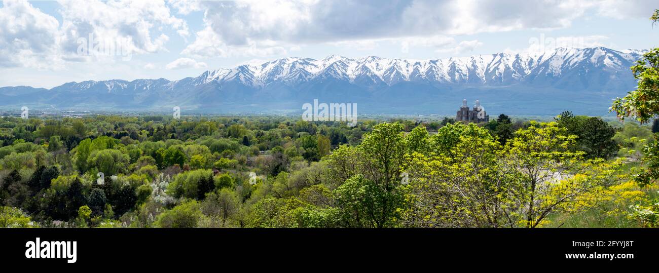 Logan LDS Temple in Cache Valley Stock Photo - Alamy