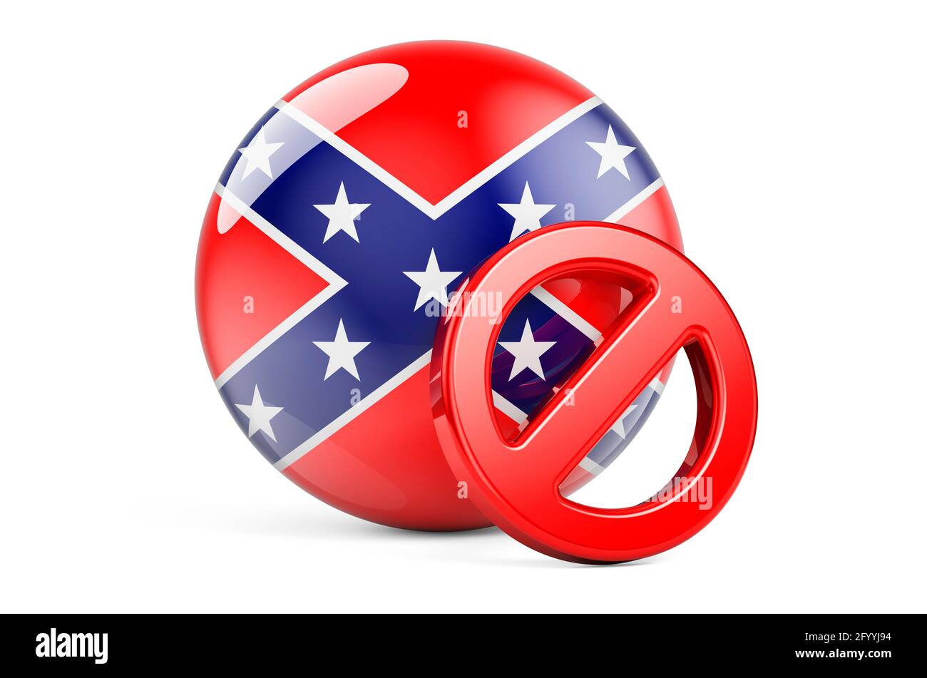 Forbidden sign with Flag of the Confederate States of America, 3D ...