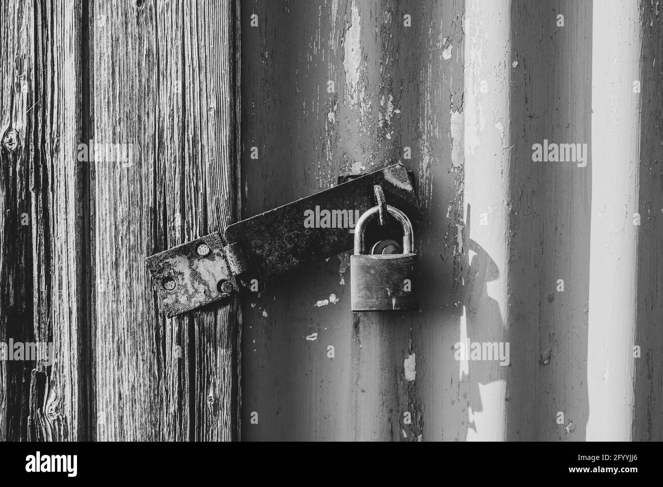 The textured grayscale background of old lock Stock Photo - Alamy