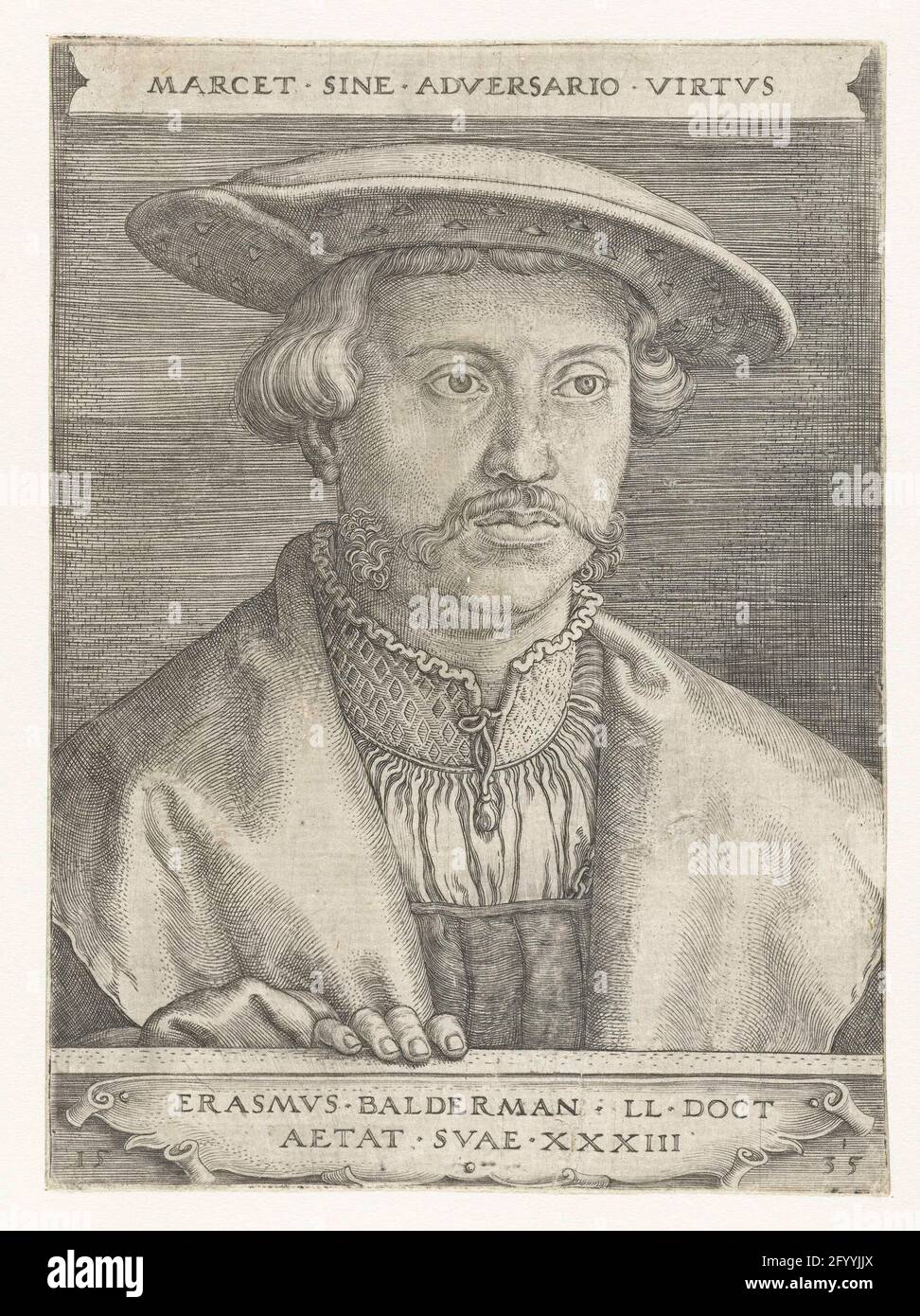 Portrait of Erasmus Balderman. Portrait of Erasmus Balderman with the ...
