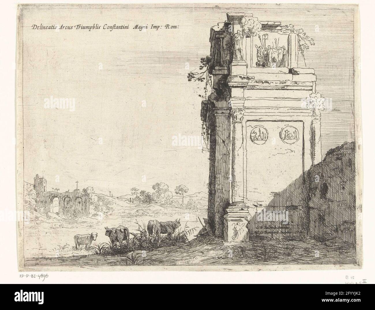Ruin of Arch of Constantine in Rome; Delineatio Arcus Triumphlis ...