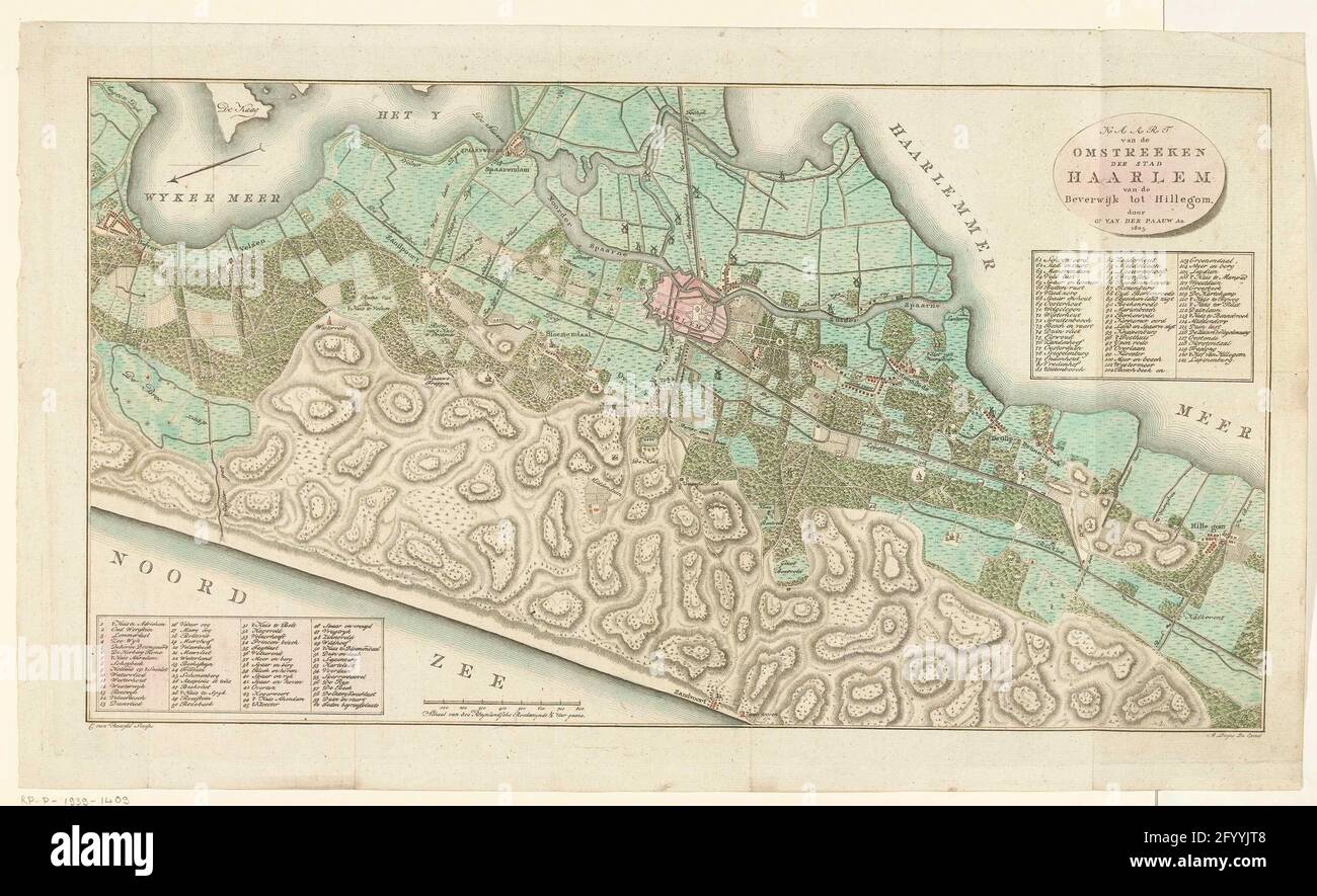 Map of Haarlem and surroundings; Map of the wreath of the city of ...