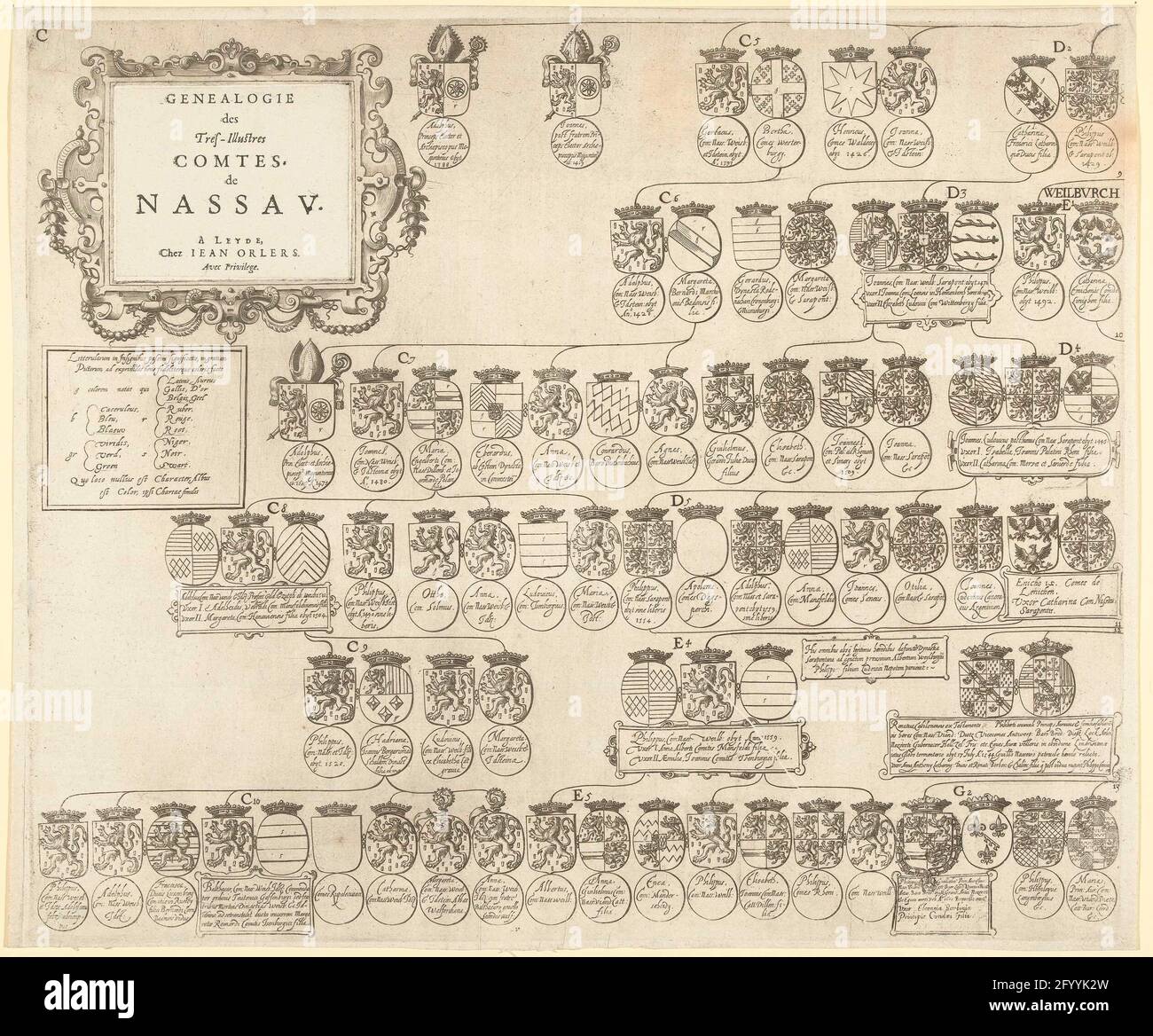 Family tree of the house Nassau, leaf C; Genealogy of the graves of ...