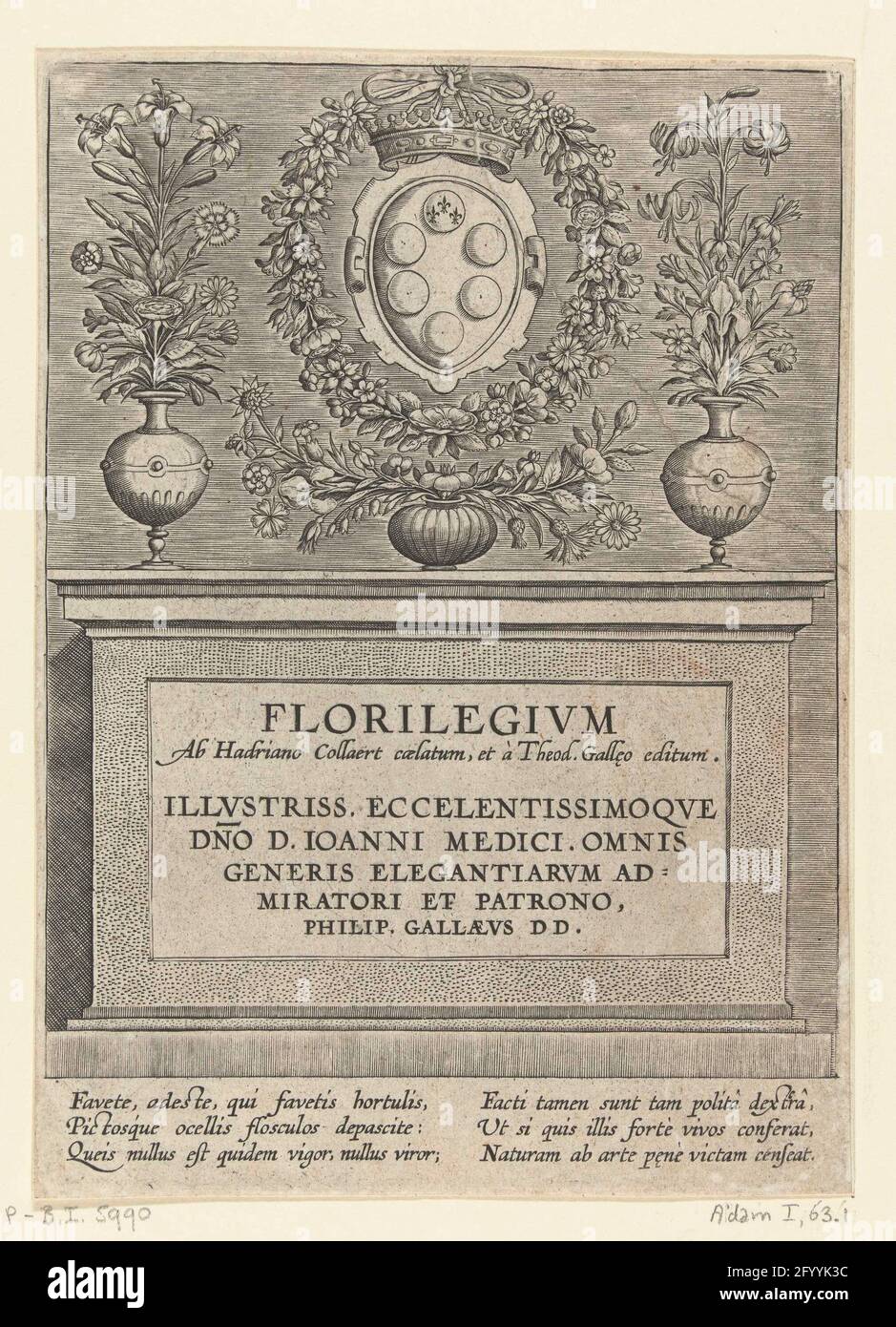 Three flower vases and the weapon of the Medici; Florilegium ...