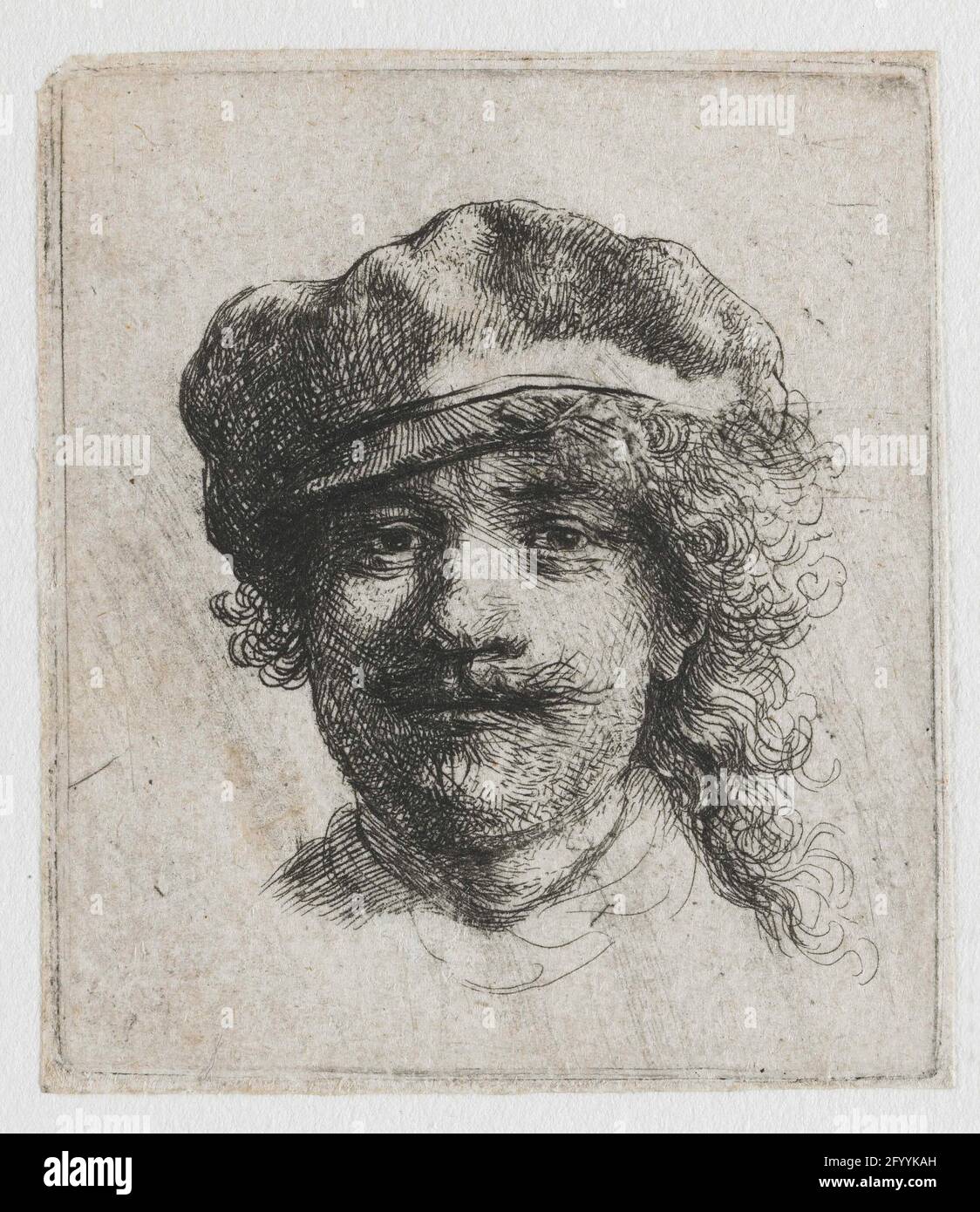 Self-portrait with cap. Self-portrait with cap: and face, only the head ...
