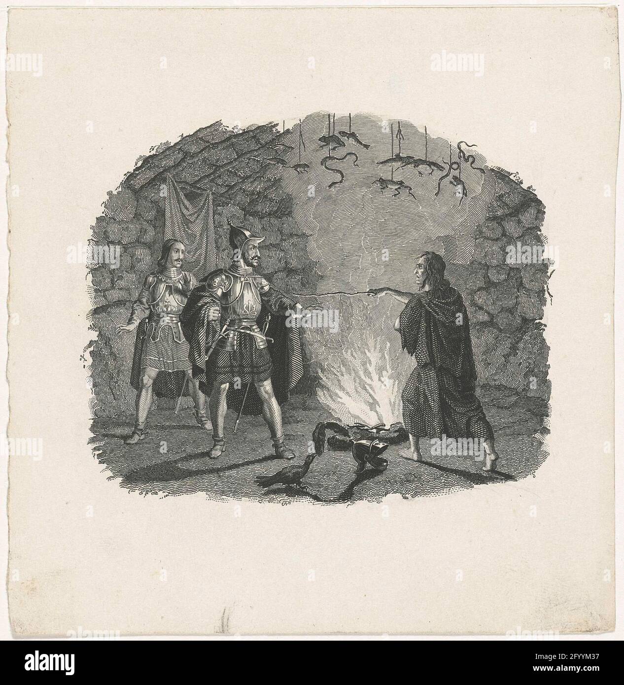 Two soldiers in the hut of an alchemist Stock Photo - Alamy