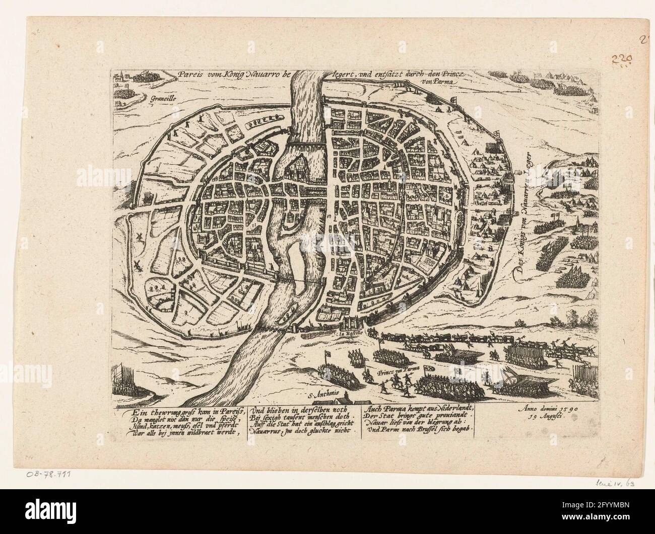 Paris besieged by Hendrik IV and relieves by Parma, 1590; Series 4 ...