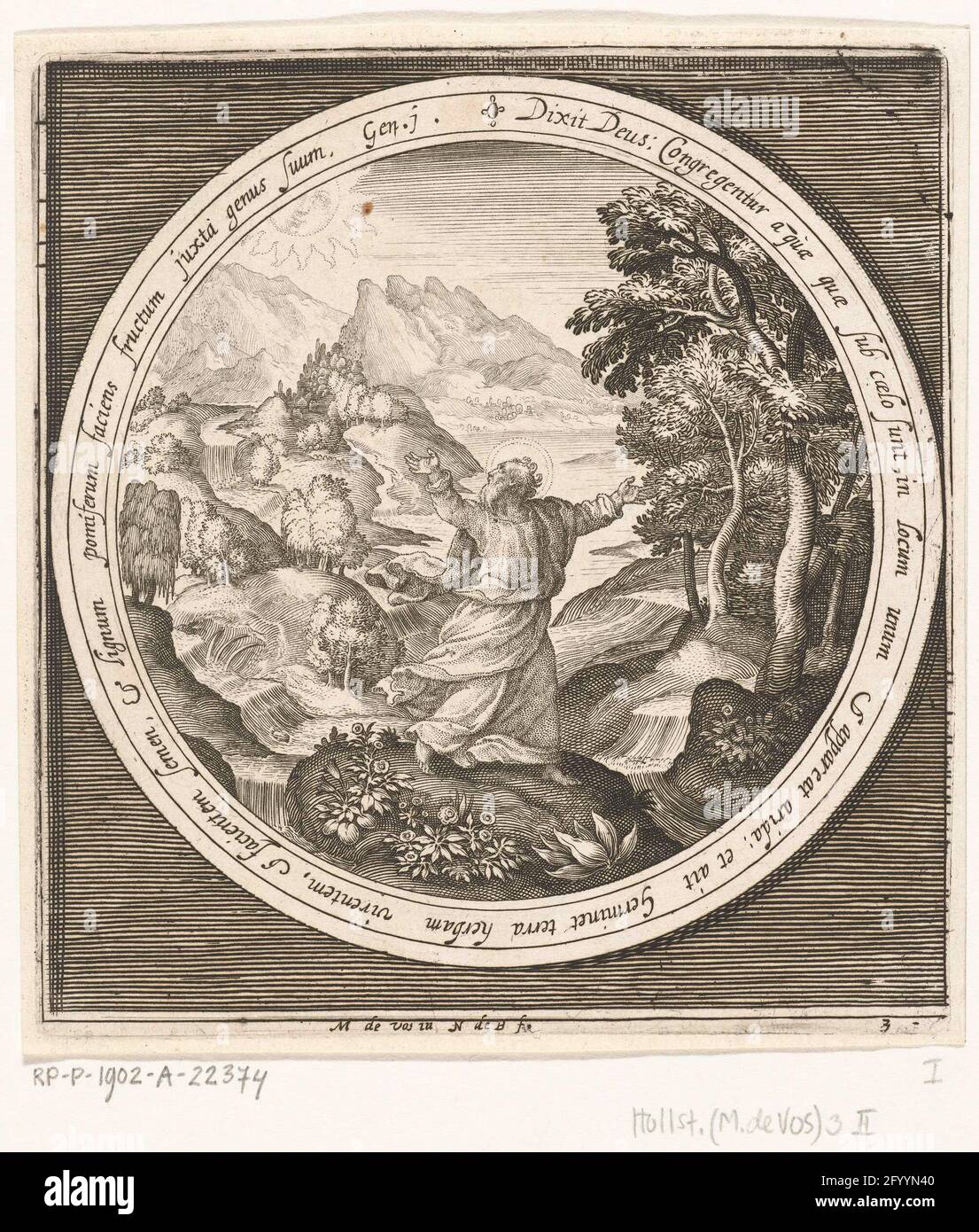 Third Day of Creation: God creates land and sparking plants and trees ...