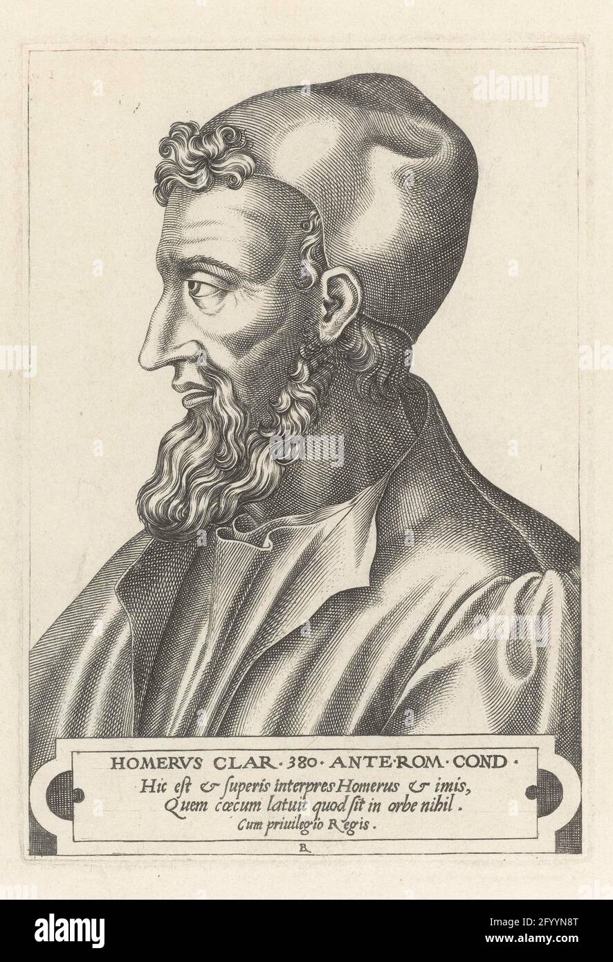 Portrait of Homer; Illustration Philosophorum et Petarum Effigies ...
