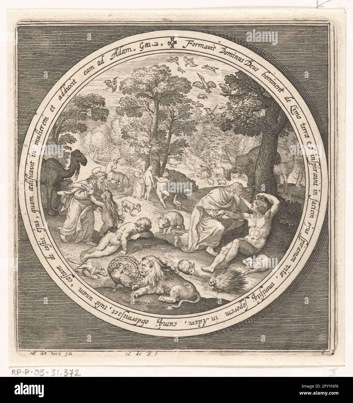 Sixth Day of Creation: God creates the animals and Adam and Eva; From ...
