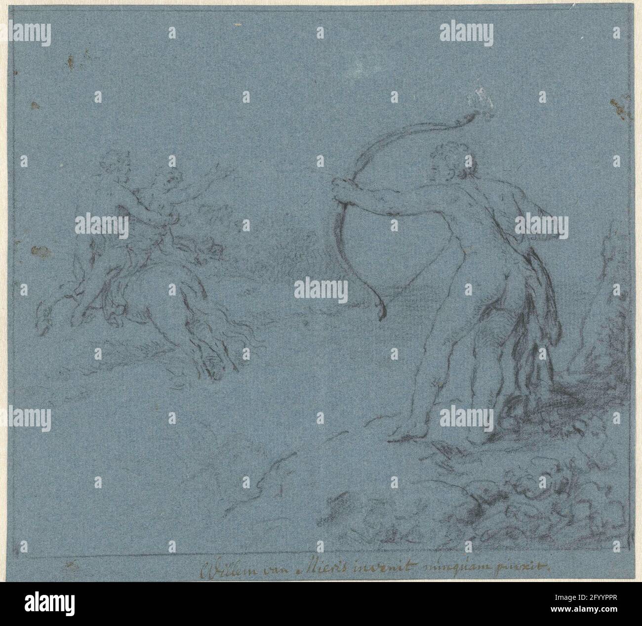 Hercules points his arrow at Nessus that deilanira is relieving Stock ...