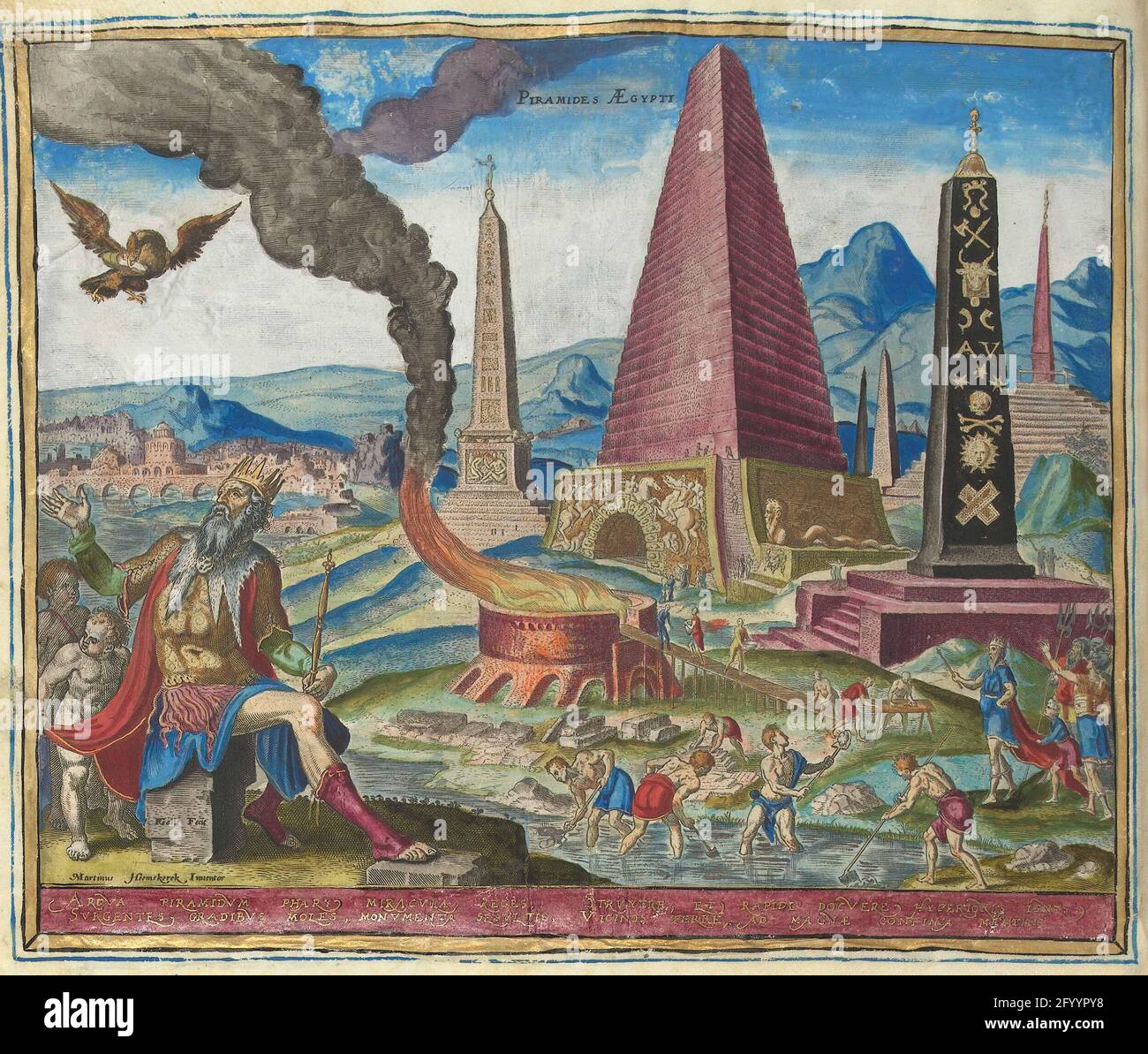 Pyramids of Egypt; Pyramids aegypti; The eight world wonders. In the ...