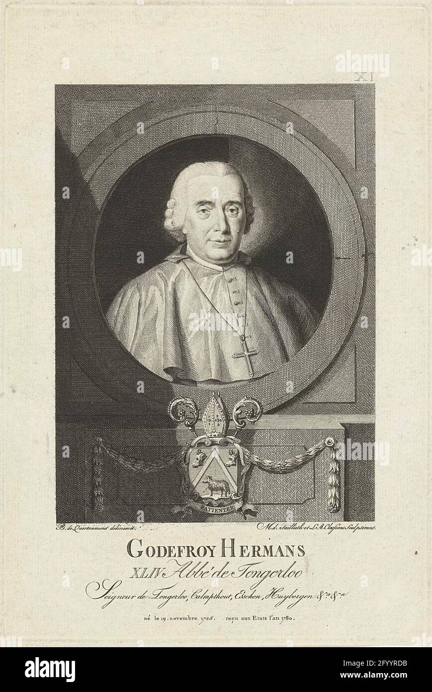 Portrait of Godfried Hermans, Abt van Tongerloo Stock Photo - Alamy