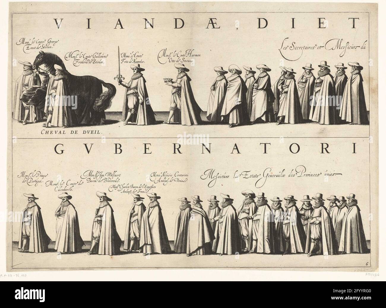 Funeral procession of Prince Maurits (plate 6), 1625; The funeral ...