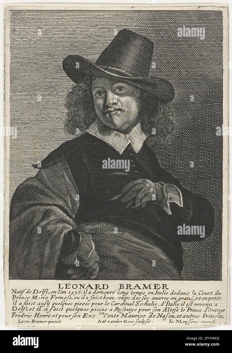 Portrait of Leonard Bramer. Portrait of Leonard Bramer, standing in ...
