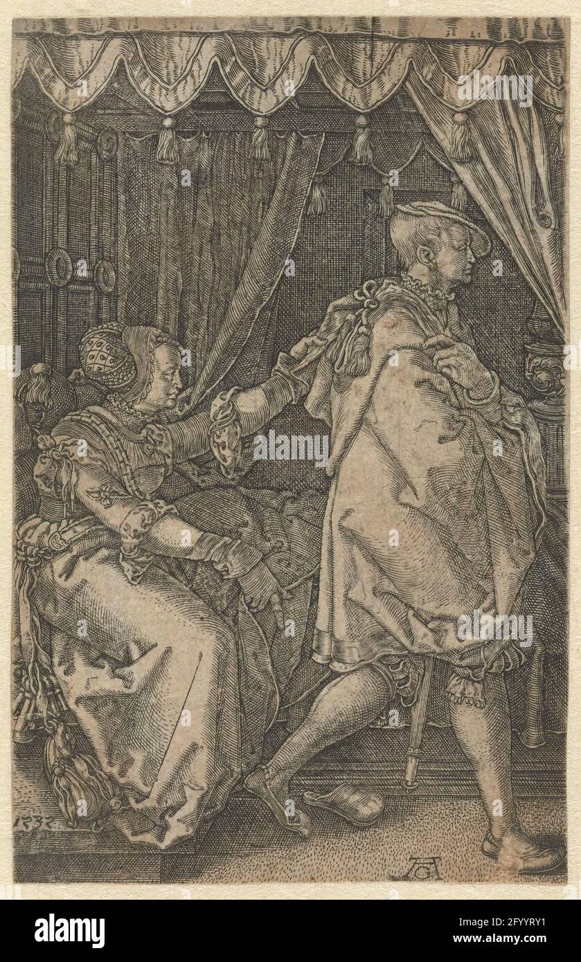 Joseph and Potifar's wife; History of Joseph. Joseph in the bedroom ...