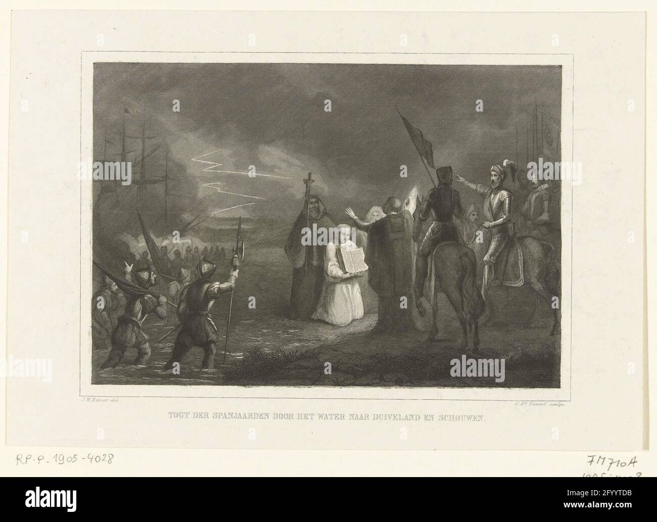 Night trip from Spanish soldiers through the water to Duiveland, 1575 ...