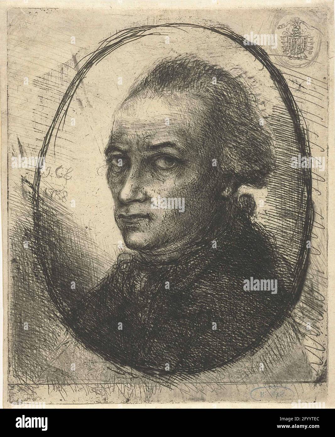 Self-portrait from Jan Chalon. Portrait in oval list of Jan Chalon, the ...