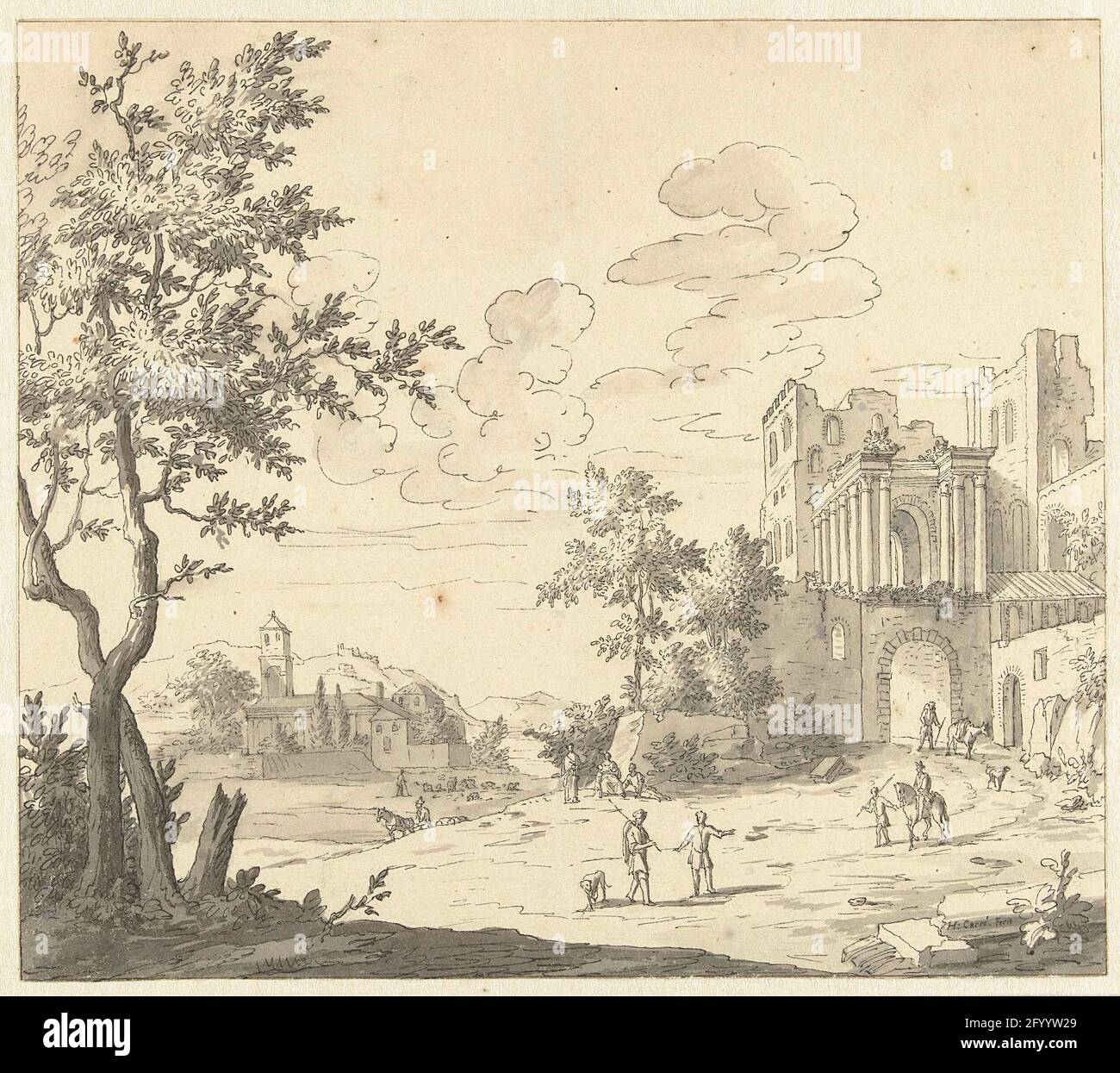 Italian face with ruin Stock Photo - Alamy