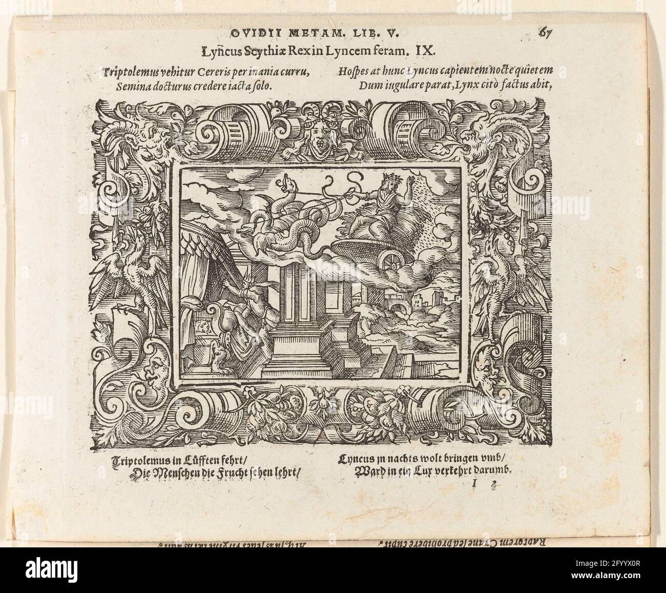 Ceres prevents the murder of triptolemus; Lyncus Scythiae Rex in Lyncem ...