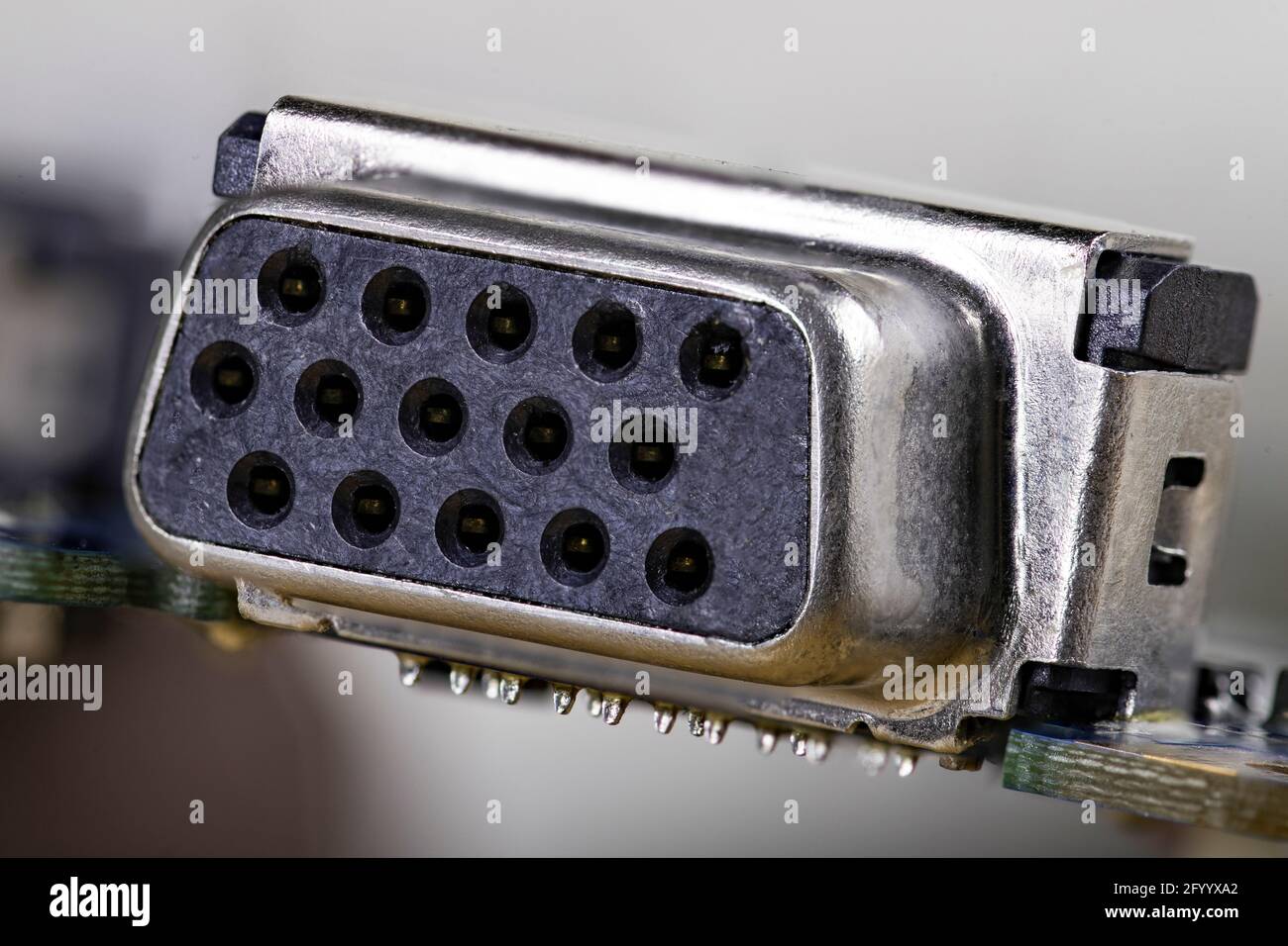 Analog and digital connector mounted in the graphics card. Old graphics ...