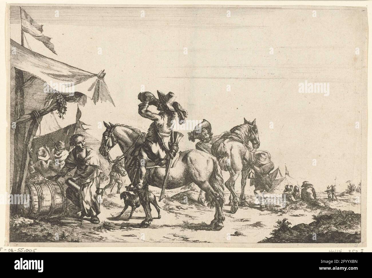 Riders rest with a tent. Riders rest with a tent. On the left a tent ...