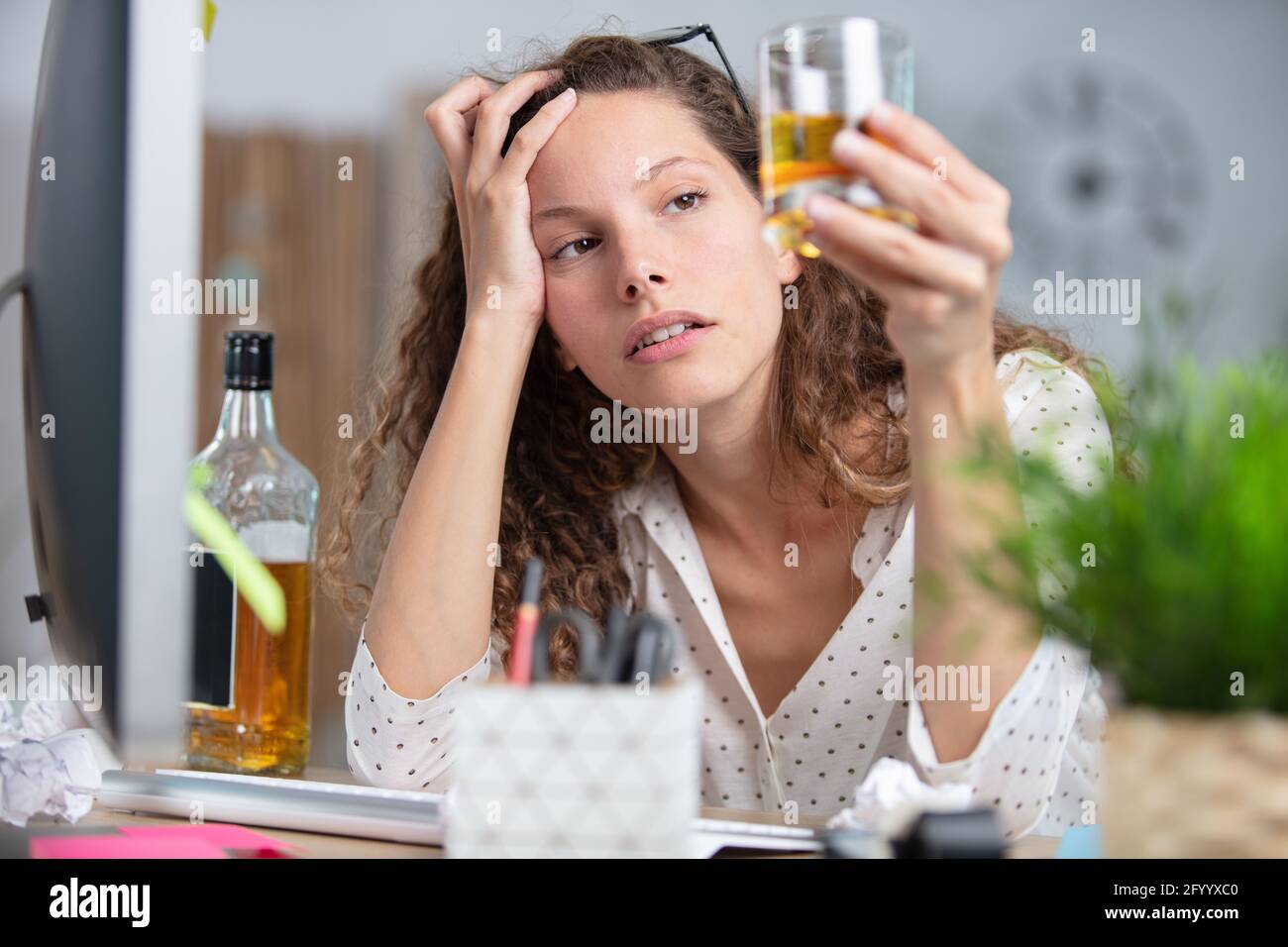 Drunk woman office party hi-res stock photography and images - Alamy