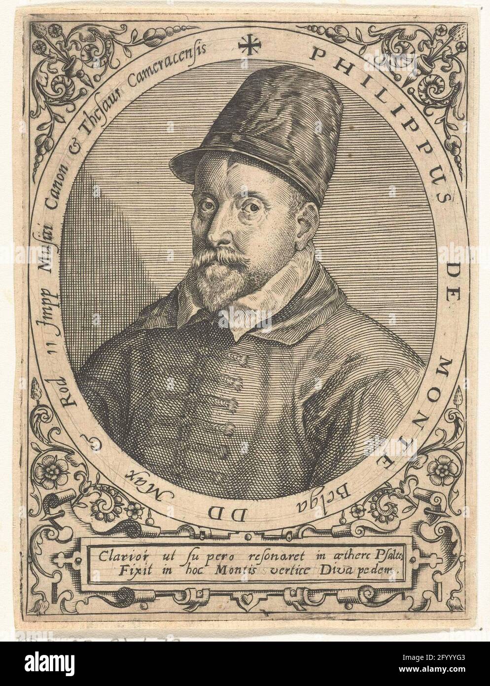 Portrait of Philippe de Monte; Philippus de Monte. Portrait of the ...
